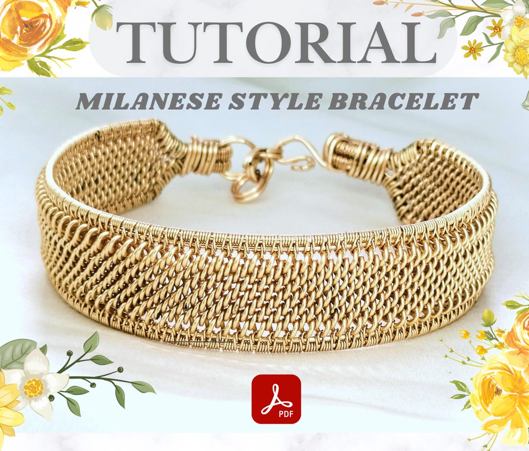 Milanese Bracelet Tutorial: DIY Wire Weaving Pattern (PDF Digital ...