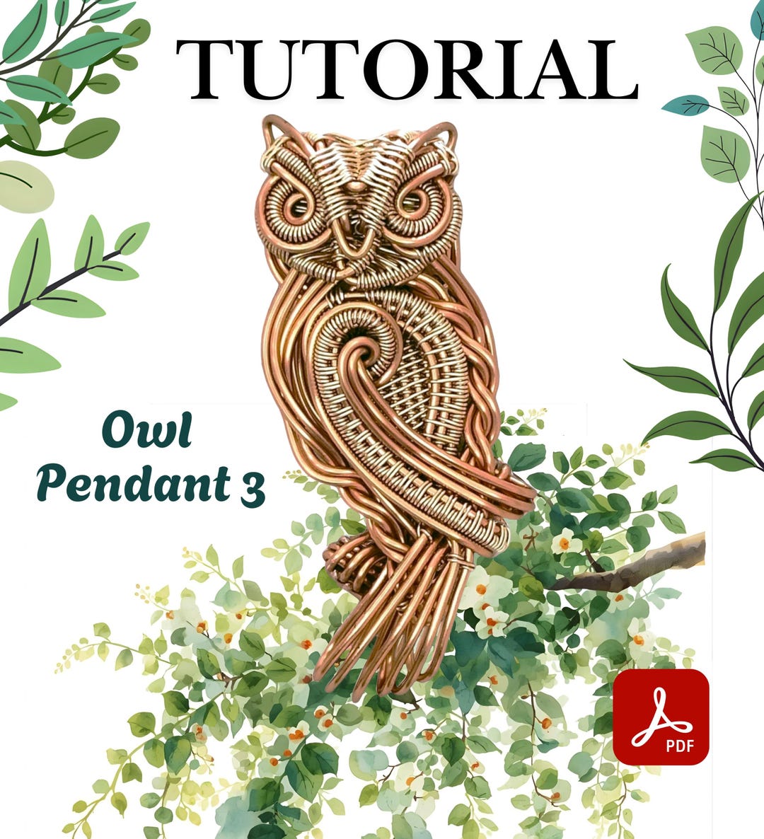 Wire Wrap Owl Pendant Tutorial: DIY Jewelry Making Course (digital ...