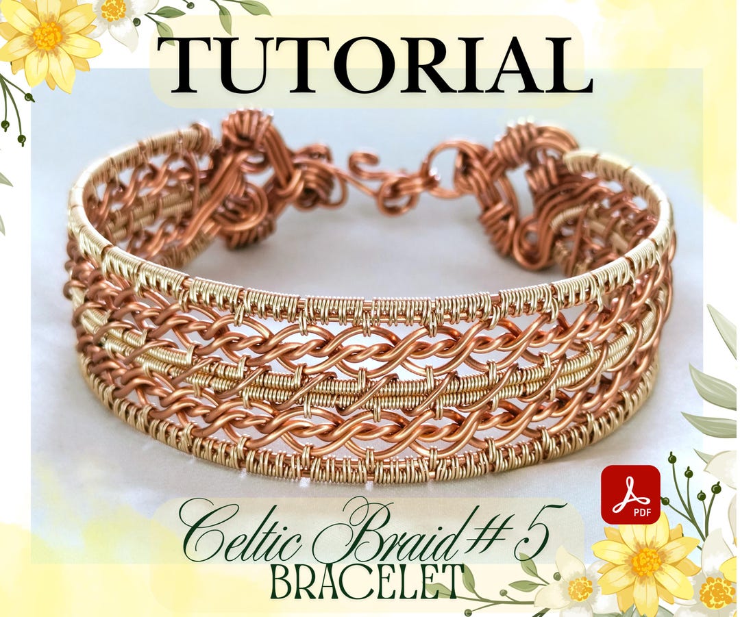 Wire Jewelry Tutorial: Celtic Braid #5 Bracelet DIY Guide (digital ...