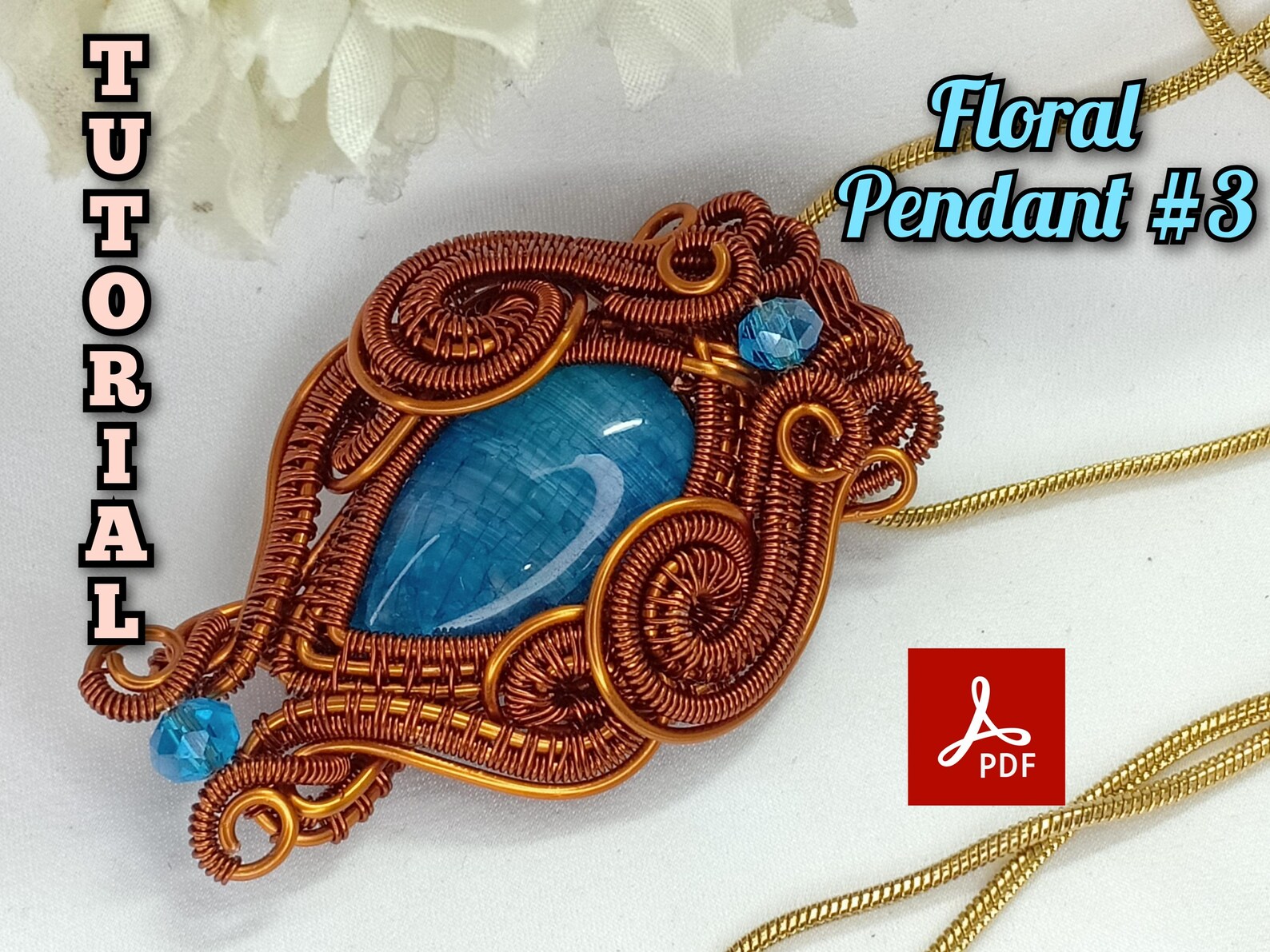 Wire Wrap Jewelry Tutorial: Floral Pendant + 2 FREE (digital Download ...