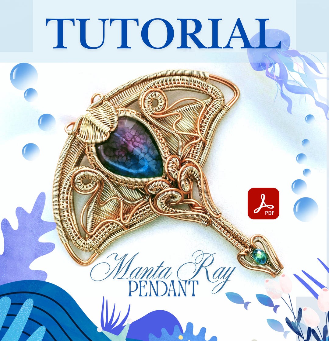 Wire Wrap Manta Ray Pendant Tutorial: DIY Jewelry Making (PDF Download ...