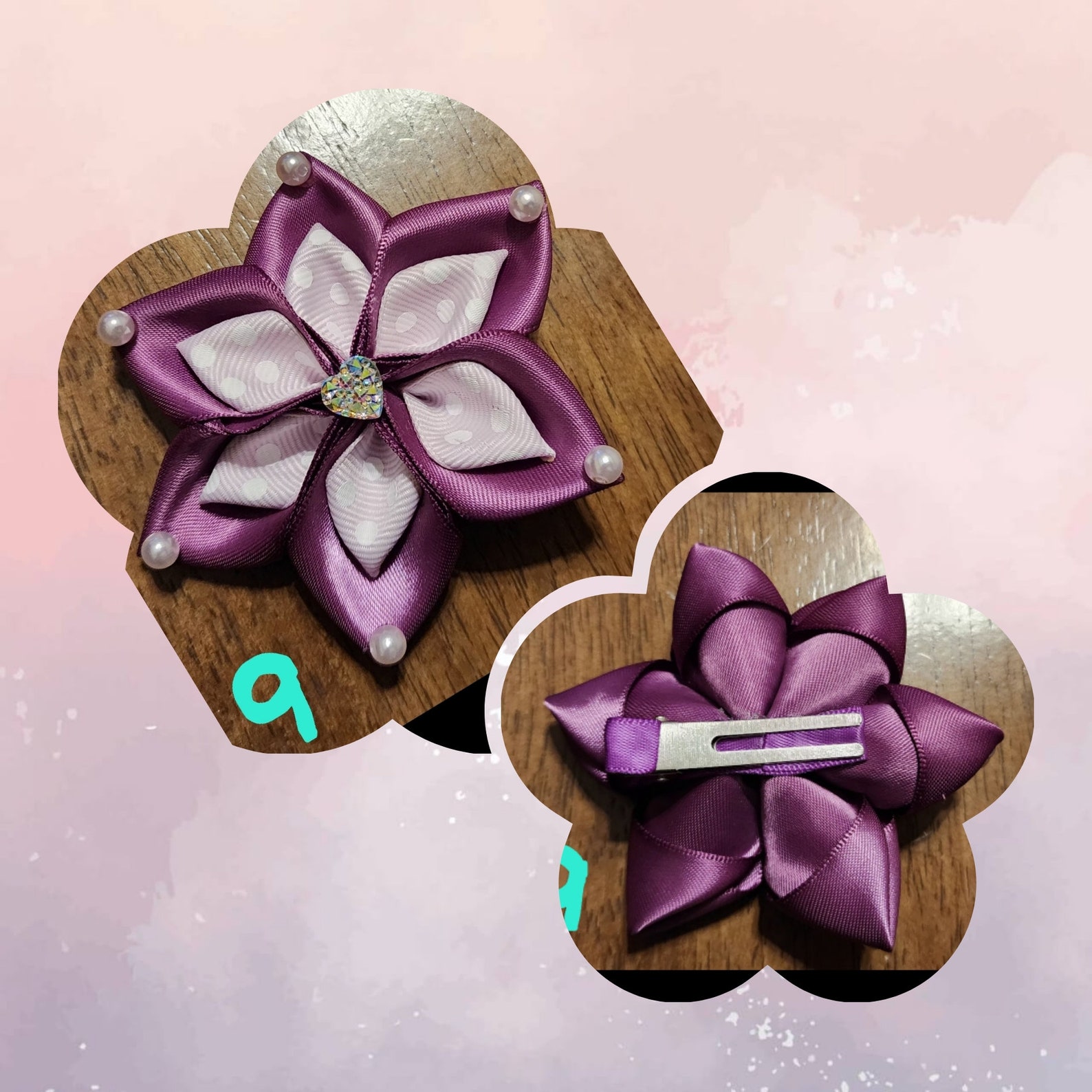 Satin Grosgrain Flower Hair Bow With Alligator Clip - Etsy