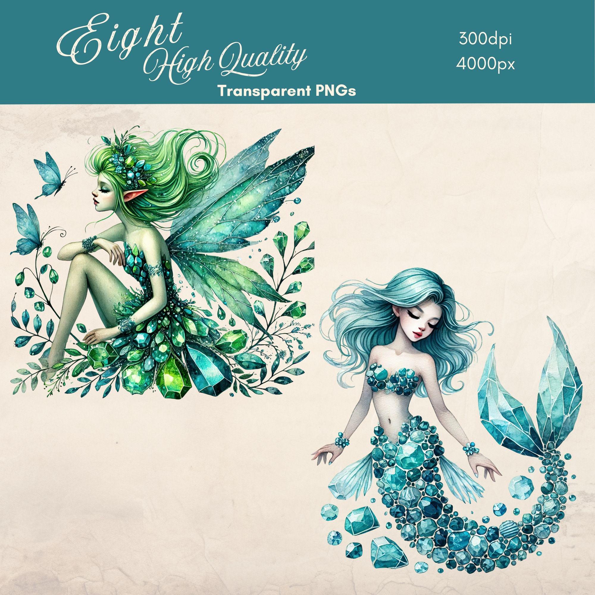 Mythical Gemstone Creature Clipart | Gemstone PNG | Watercolor Graphics ...