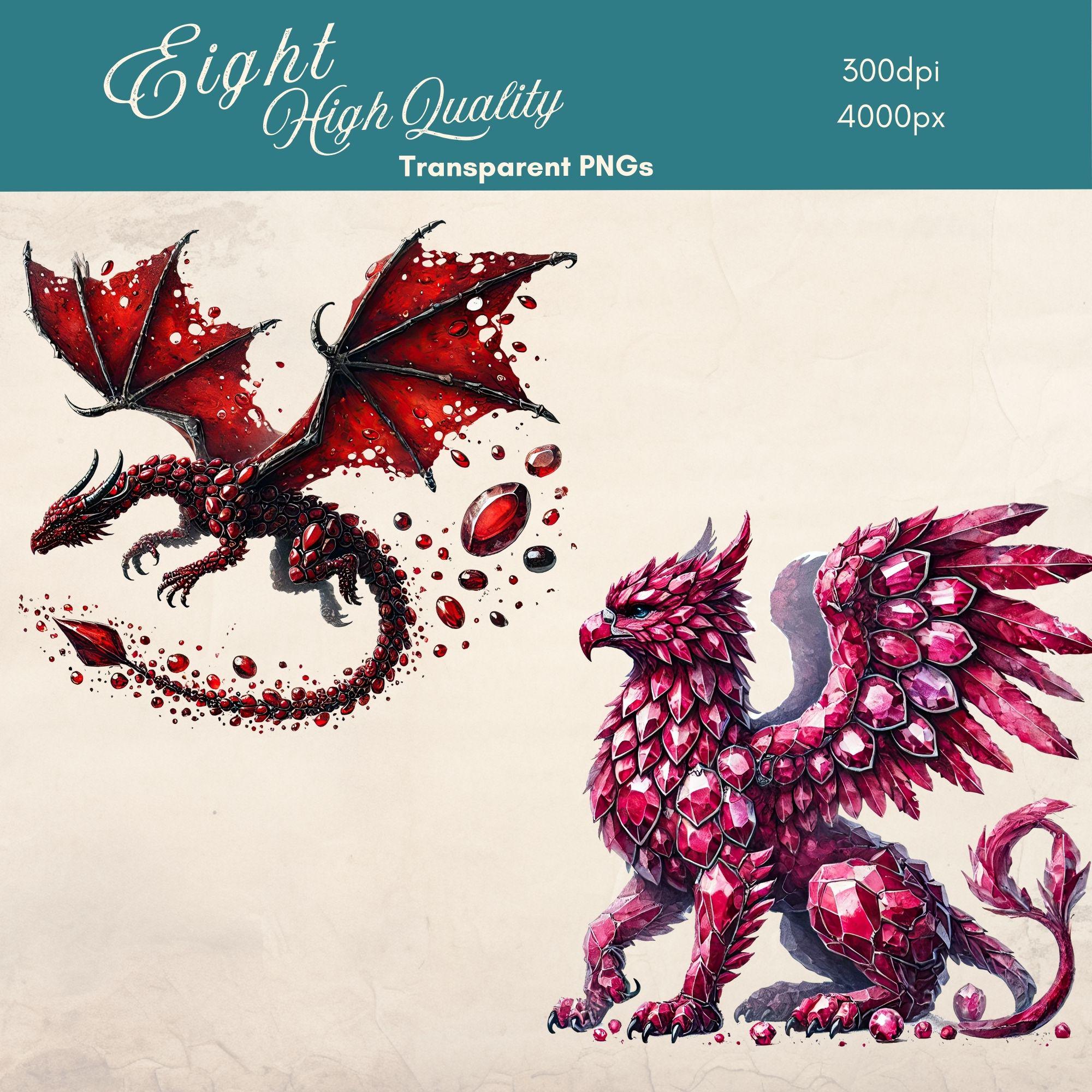 Mythical Gemstone Creature Clipart | Gemstone PNG | Watercolor Graphics ...