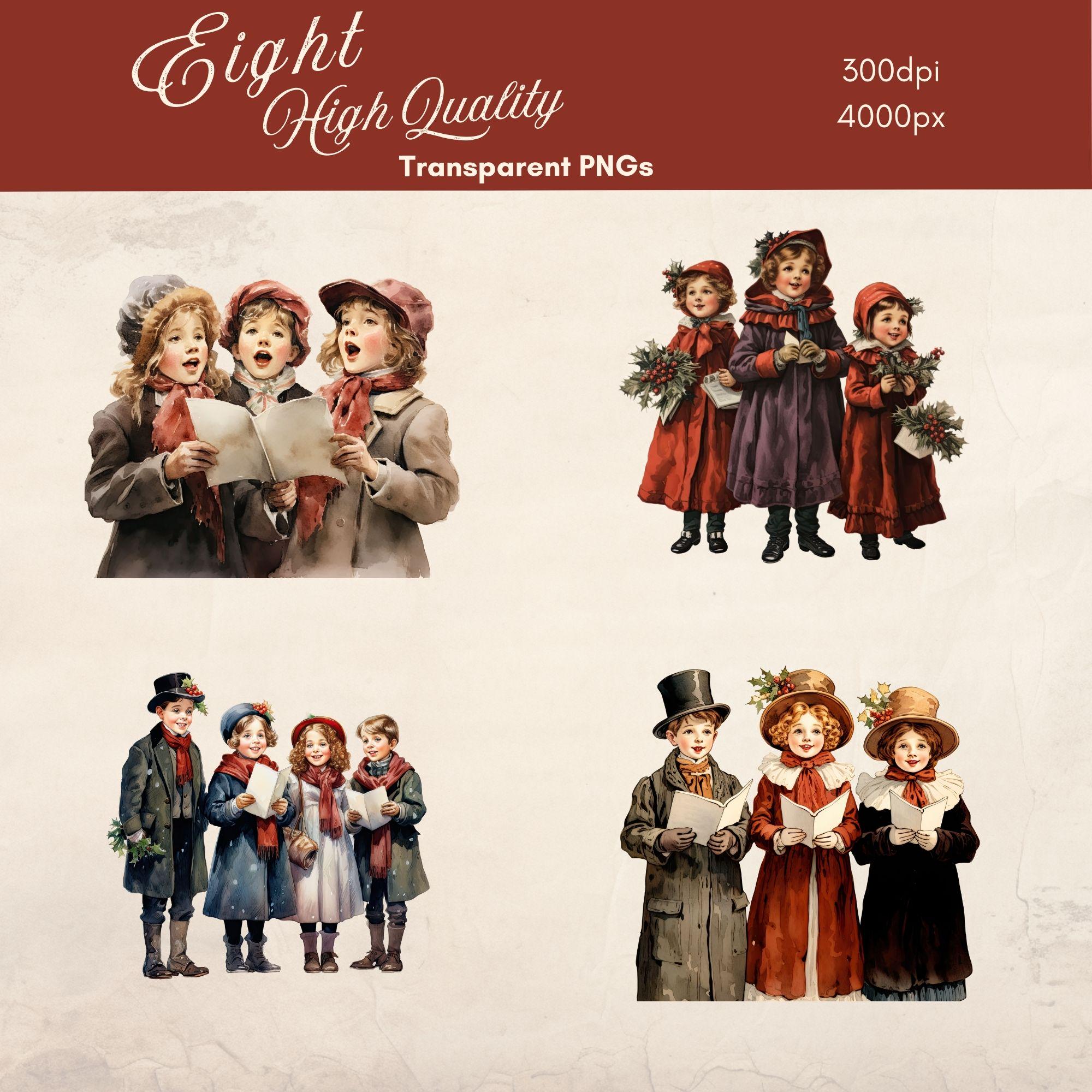 Victorian Christmas Carolers Clip Art | Vintage Christmas Ephemera ...