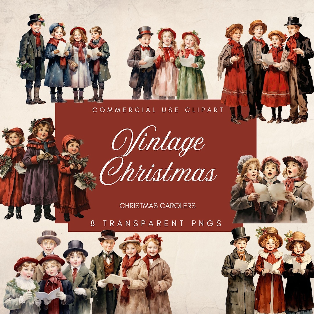 Victorian Christmas Carolers Clip Art | Vintage Christmas Ephemera ...