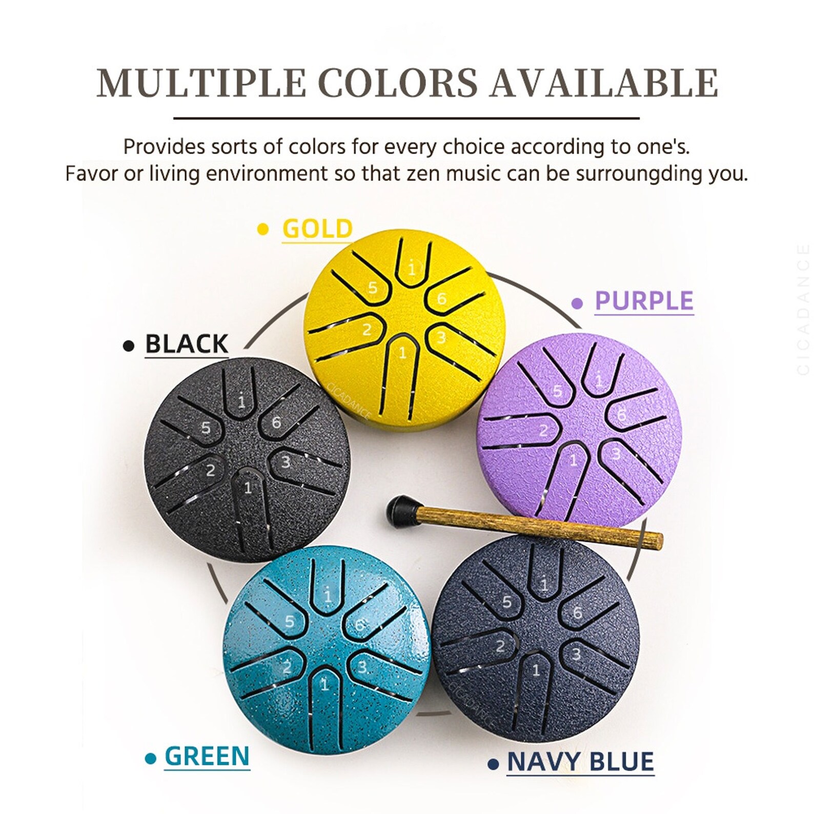 Mini Steel Tongue Drum 6 Tones Pentatonic Scale, Carbon Steel Musical ...