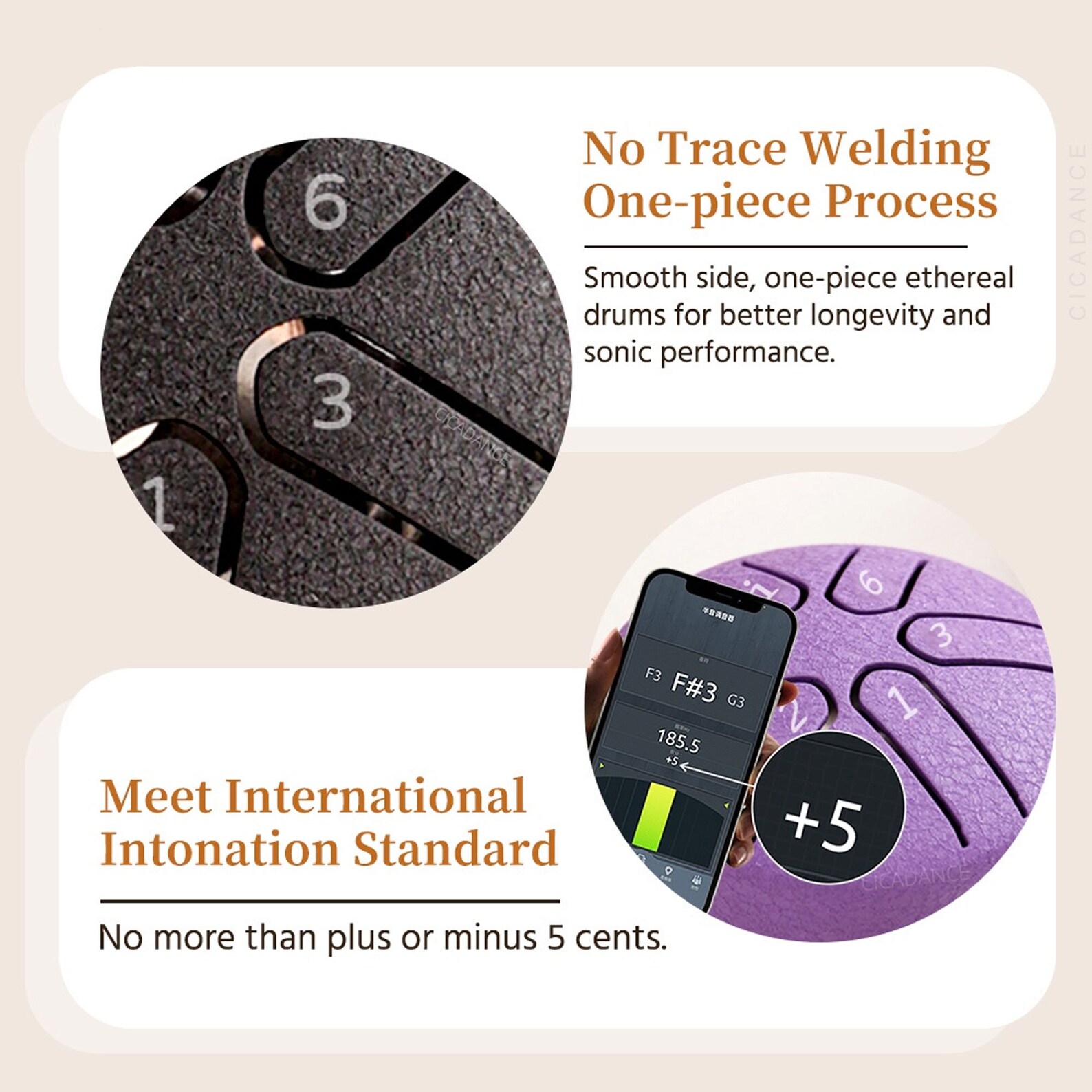 Mini Steel Tongue Drum 6 Tones Pentatonic Scale, Carbon Steel Musical ...