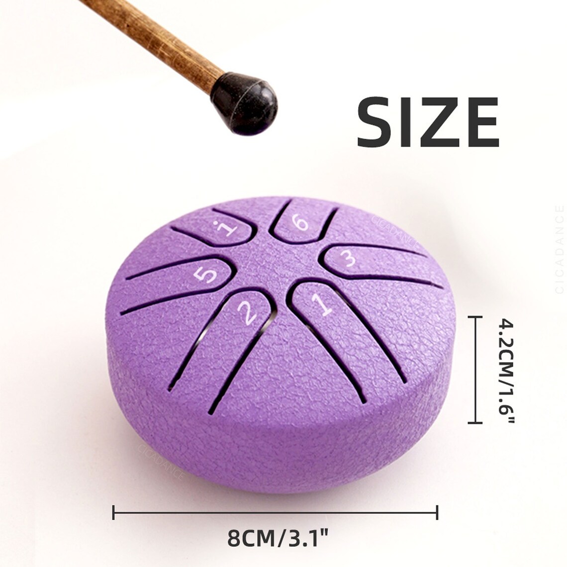 Mini Steel Tongue Drum 6 Tones Pentatonic Scale, Carbon Steel Musical ...