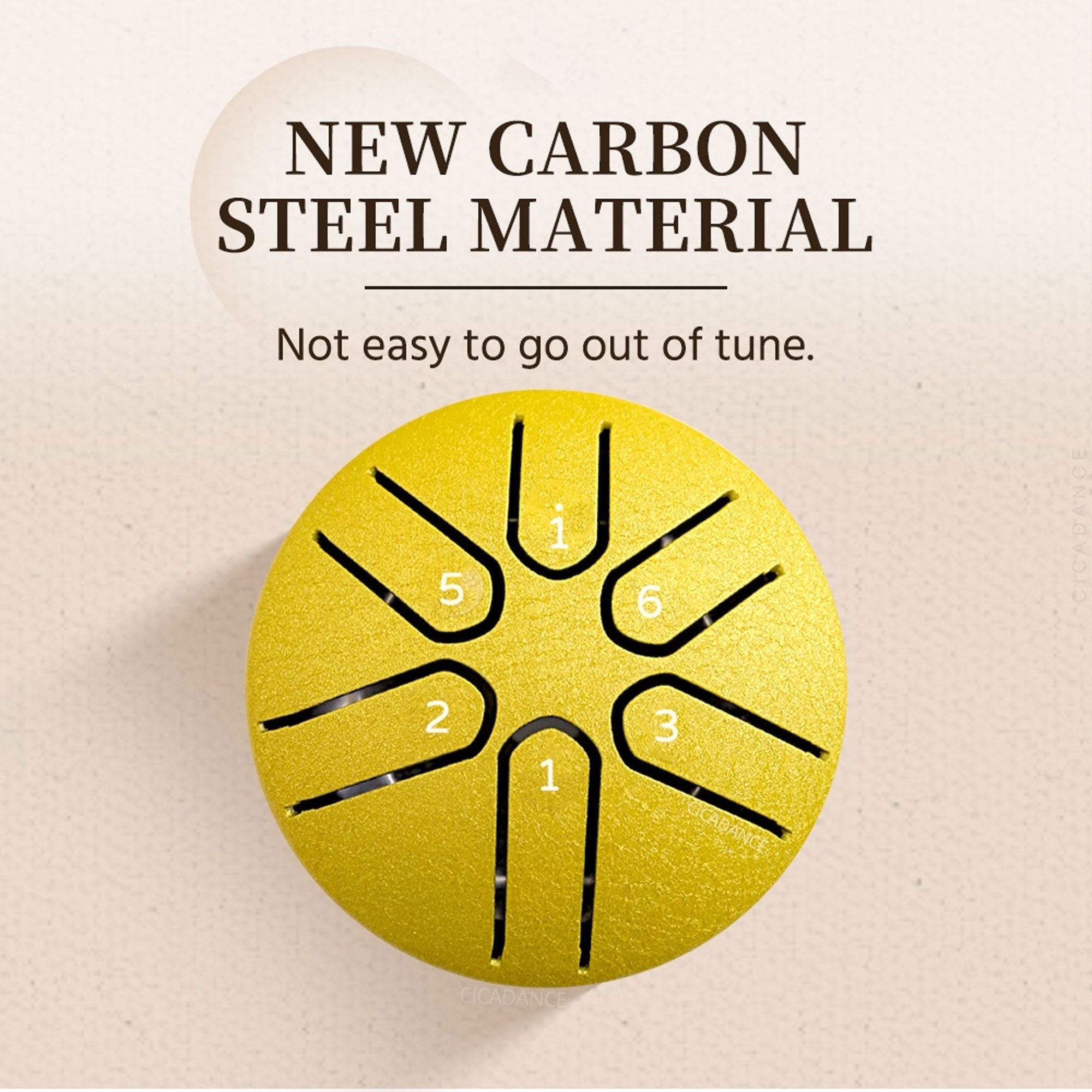 Mini Steel Tongue Drum 6 Tones Pentatonic Scale, Carbon Steel Musical ...