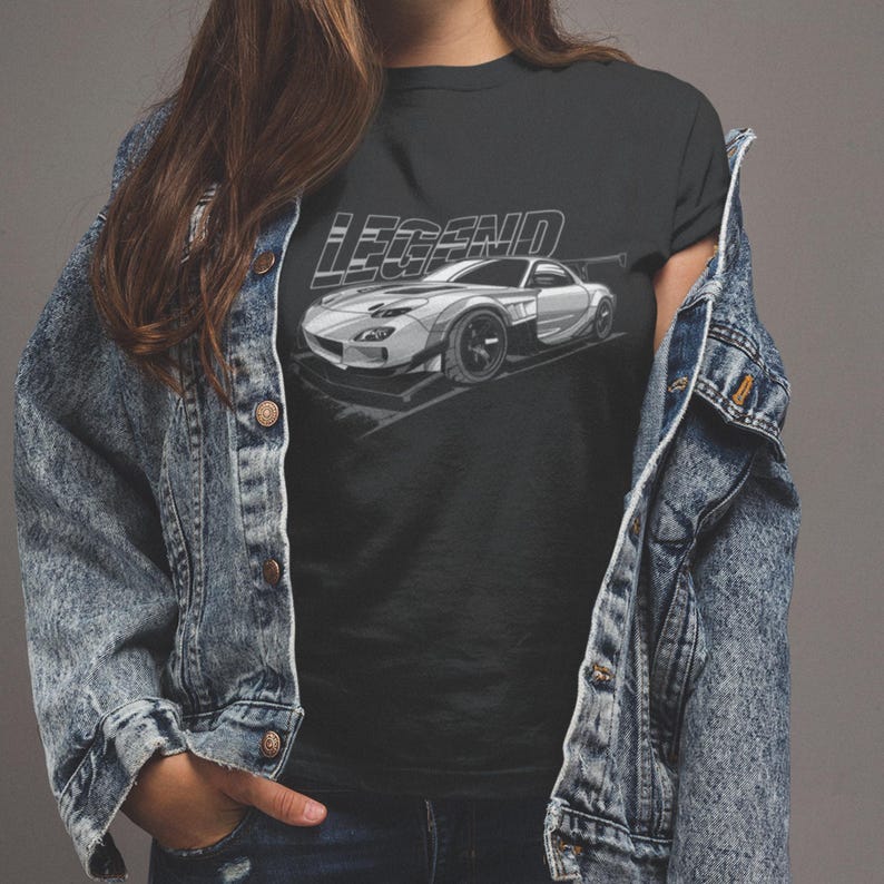 Mazda RX-7 Legend T-shirt, Gray RX-7, Mazda RX-7, Rotary Engine T-shirt ...