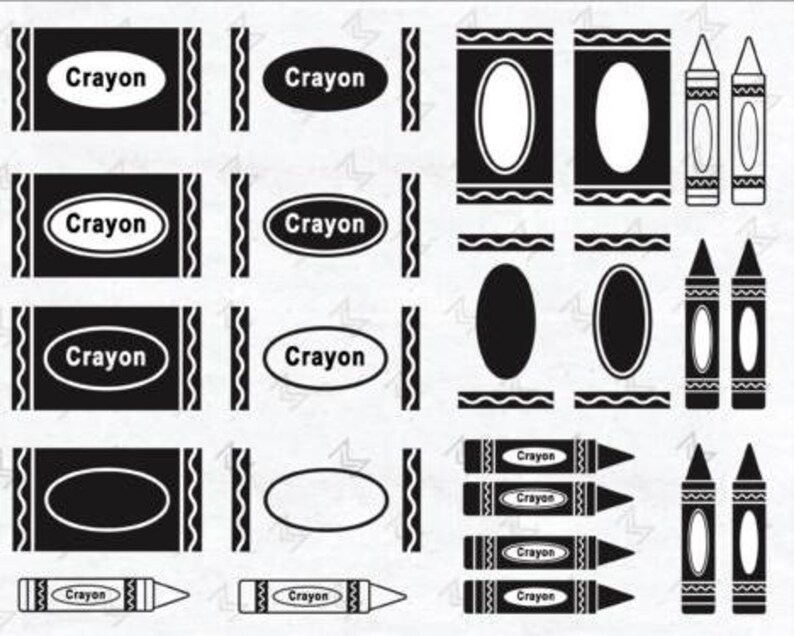 Crayon SVG PNG DXF Files Digital Download - Etsy