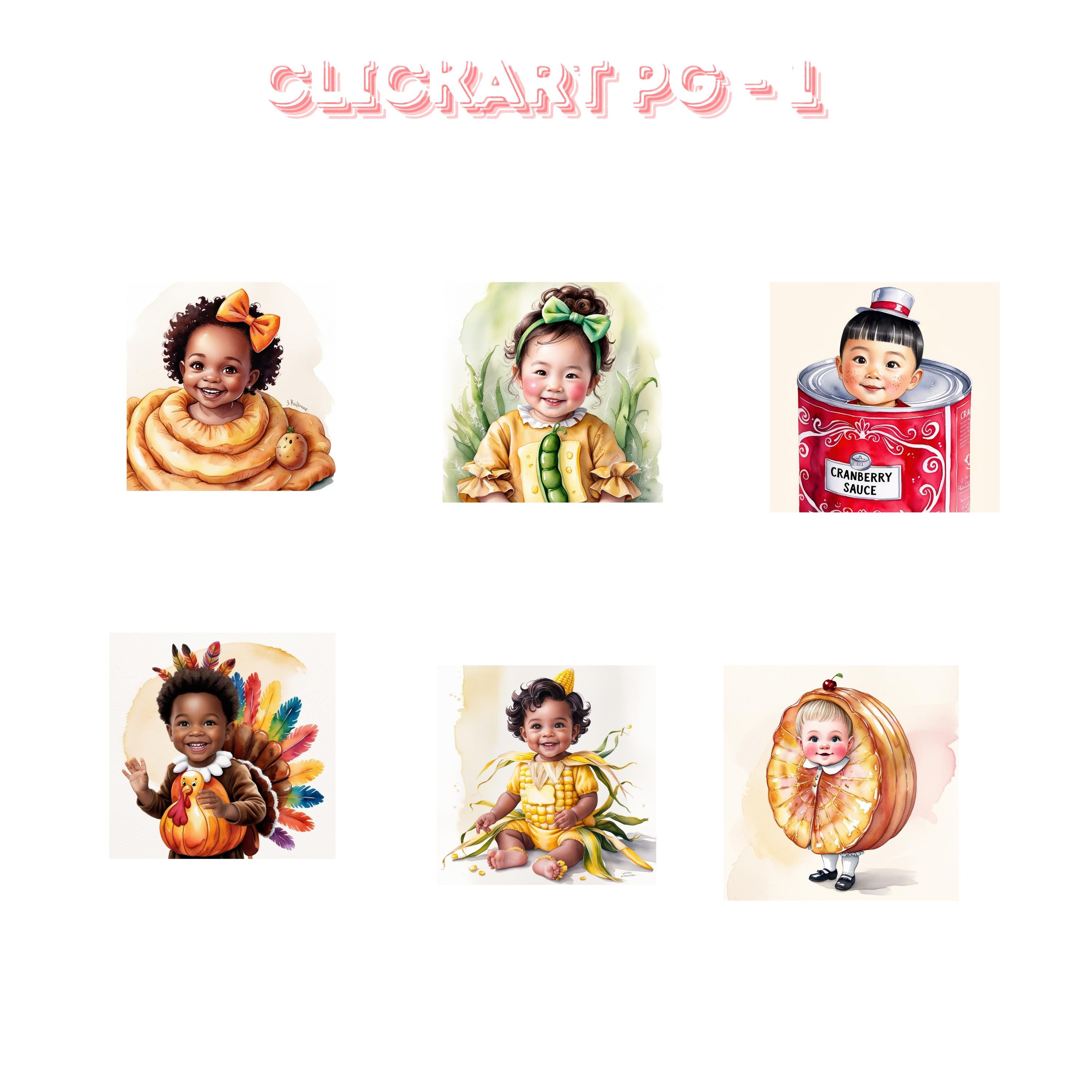 Thanksgiving Kids Clip Art - Etsy