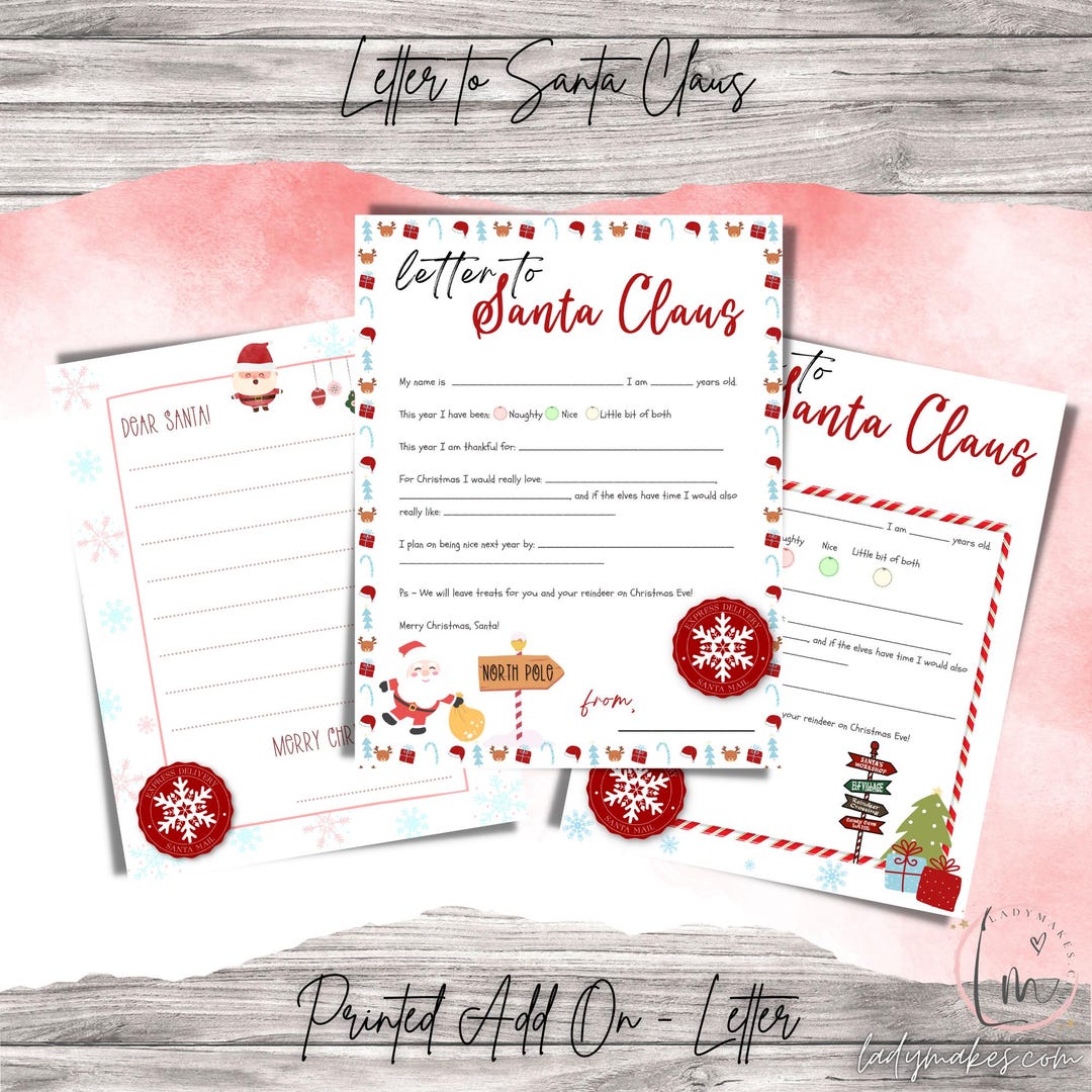 Digital/printable - Dear Santa Letter, A Little Magic for Santa's ...