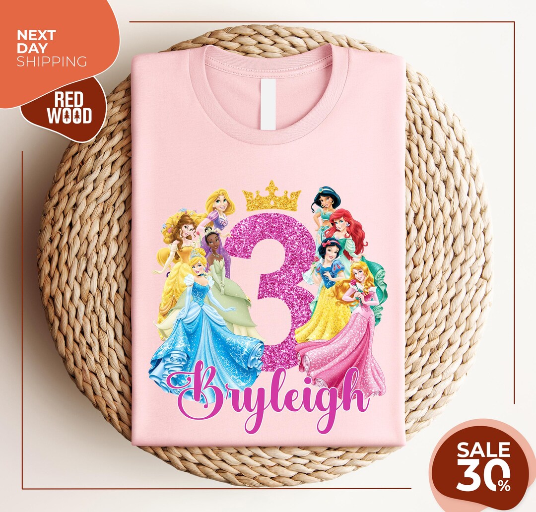 Custom Disney Princess Birthday Shirt Personalized Disney Princess Shirt Disney Shirt Birthday ...