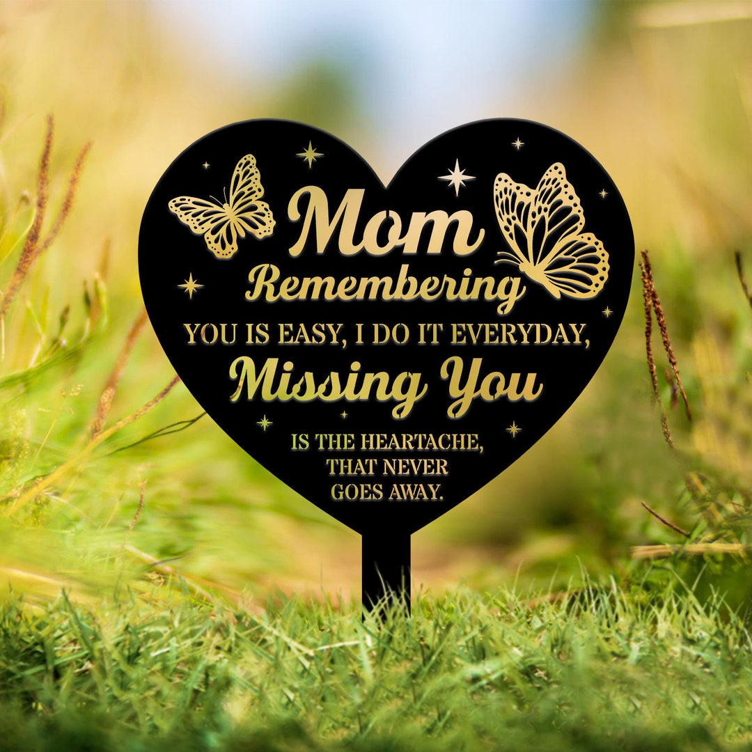 Memorial Remembering Plaque With Stake, Personalized Metal Garden ...