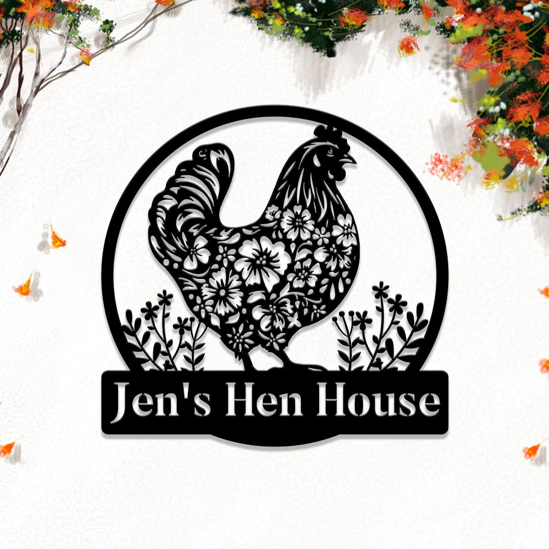 Personalized Chicken Coop Sign With LED Lights, Custom Hen House Metal ...