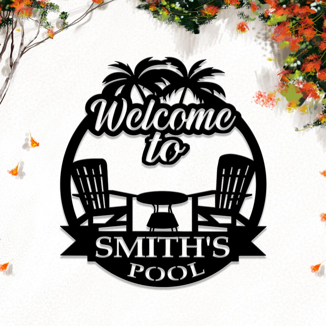 Personalized Poolside Oasis Sign LED Light, Custom Pool Sign, Backyard ...