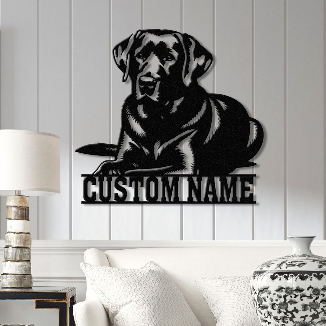 Custom Metal Labrador Retriever Sign With Led Light, Labrador Retriever ...