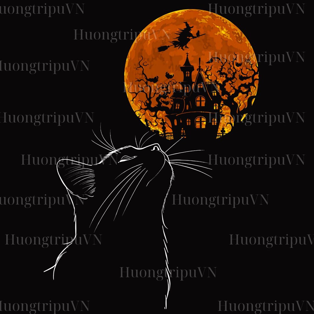 Retro Ghost Cat PNG, Spooky Season PNG, Halloween Ghost Cat Png, Cute ...