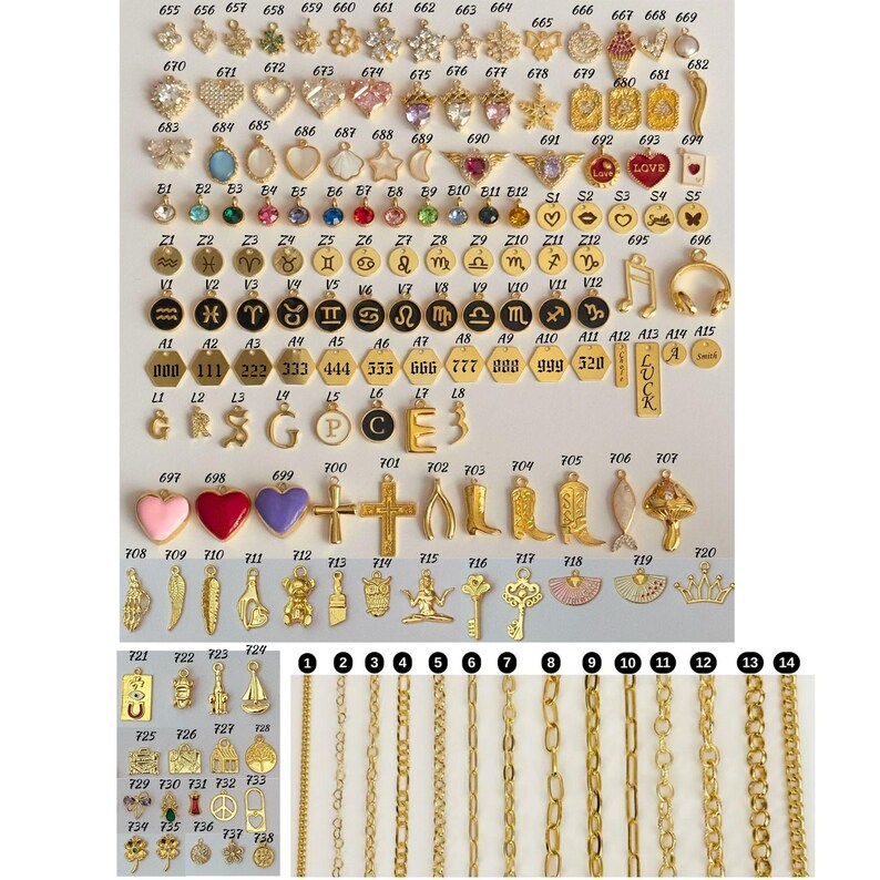 Custom Gold Plated Charm Necklace: Build Your Own Statement Jewelry - Etsy
