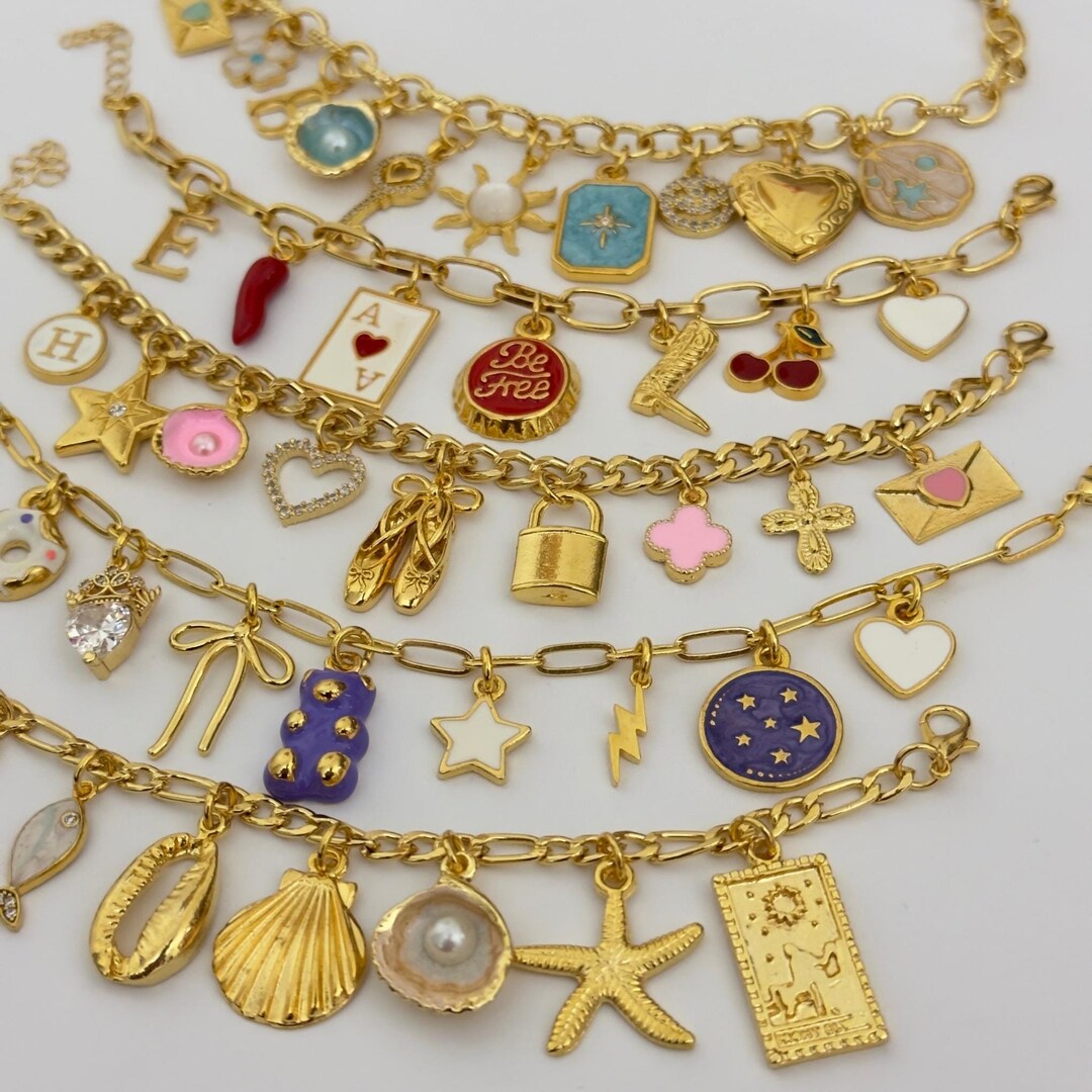 Build Your Own Custom Charm Bracelet for Women,gold Vintage Chunky ...