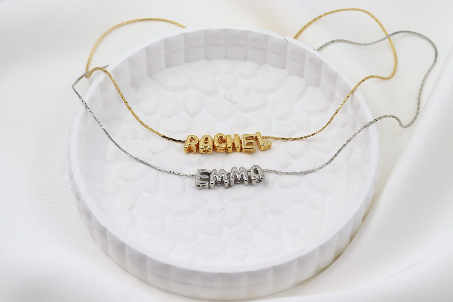Custom Bubble Letter Name Necklace, Puffy 3D Initial Jewelry - Etsy
