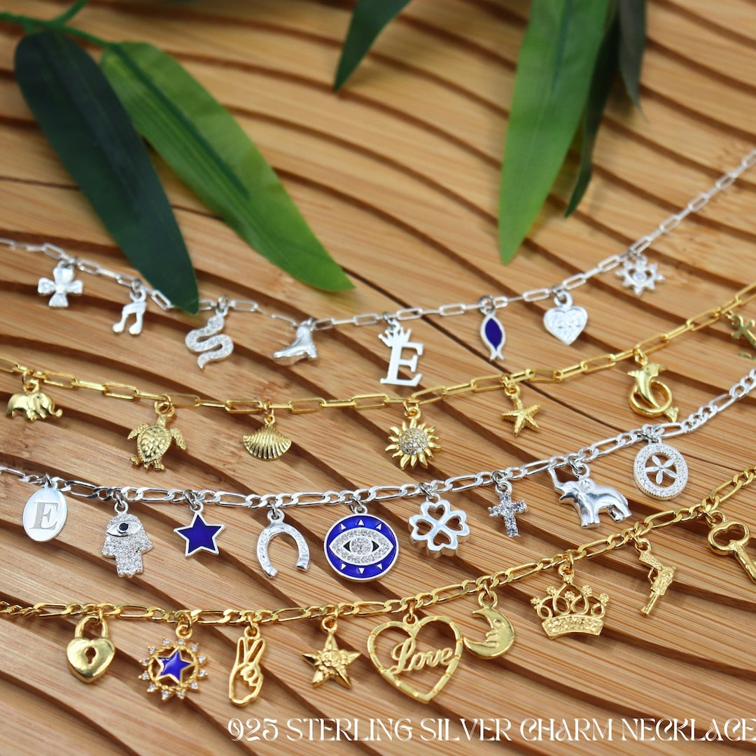 925 Sterling Silver Charm Necklaces for Women,build Your Own Custom ...