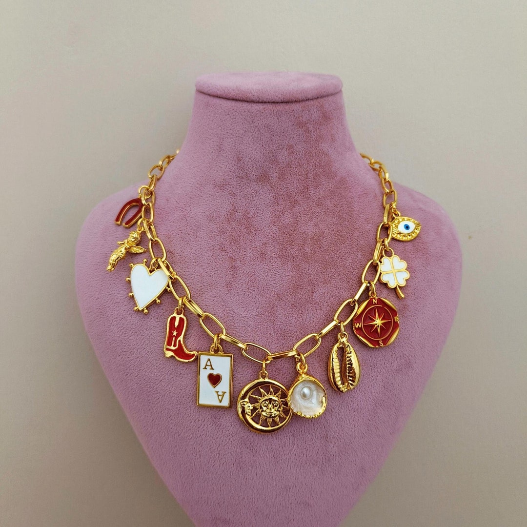 Personalized Gold Charm Necklaces for Women,build Your Own Custom ...