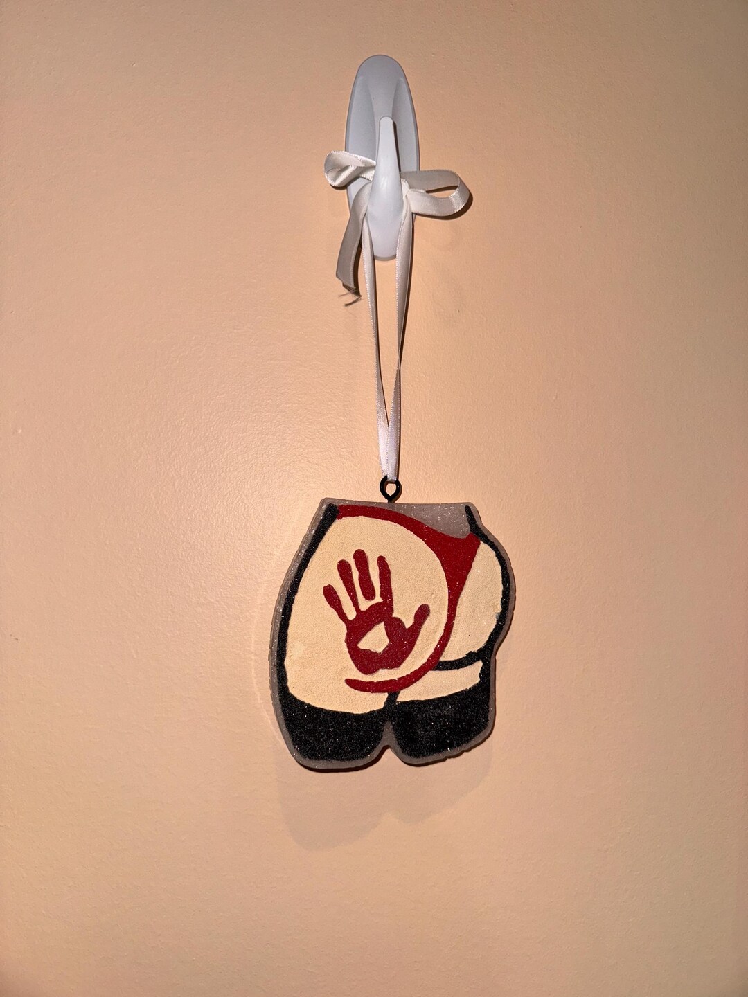 LARGE Butt Hand Print Freshie Career Car Freshy Red Black and Tan Car ...