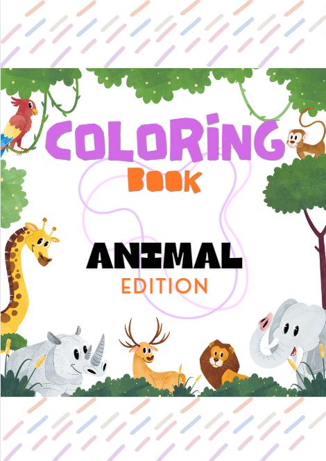Coloring Book Animal Edition - Etsy