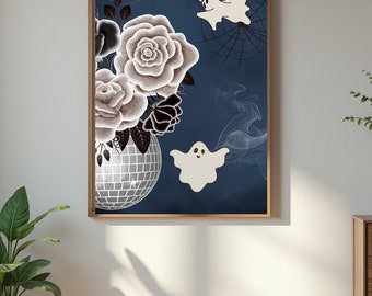 Retro Melting Disco Ball Ghost Png Cowgirl Ghost Png, Halloween Disco ...