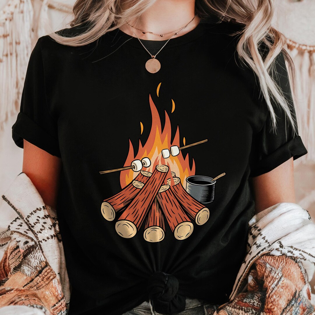 Campfire Marshmallow Grilling Tee: Unisex Chill Camping T-shirt - Etsy