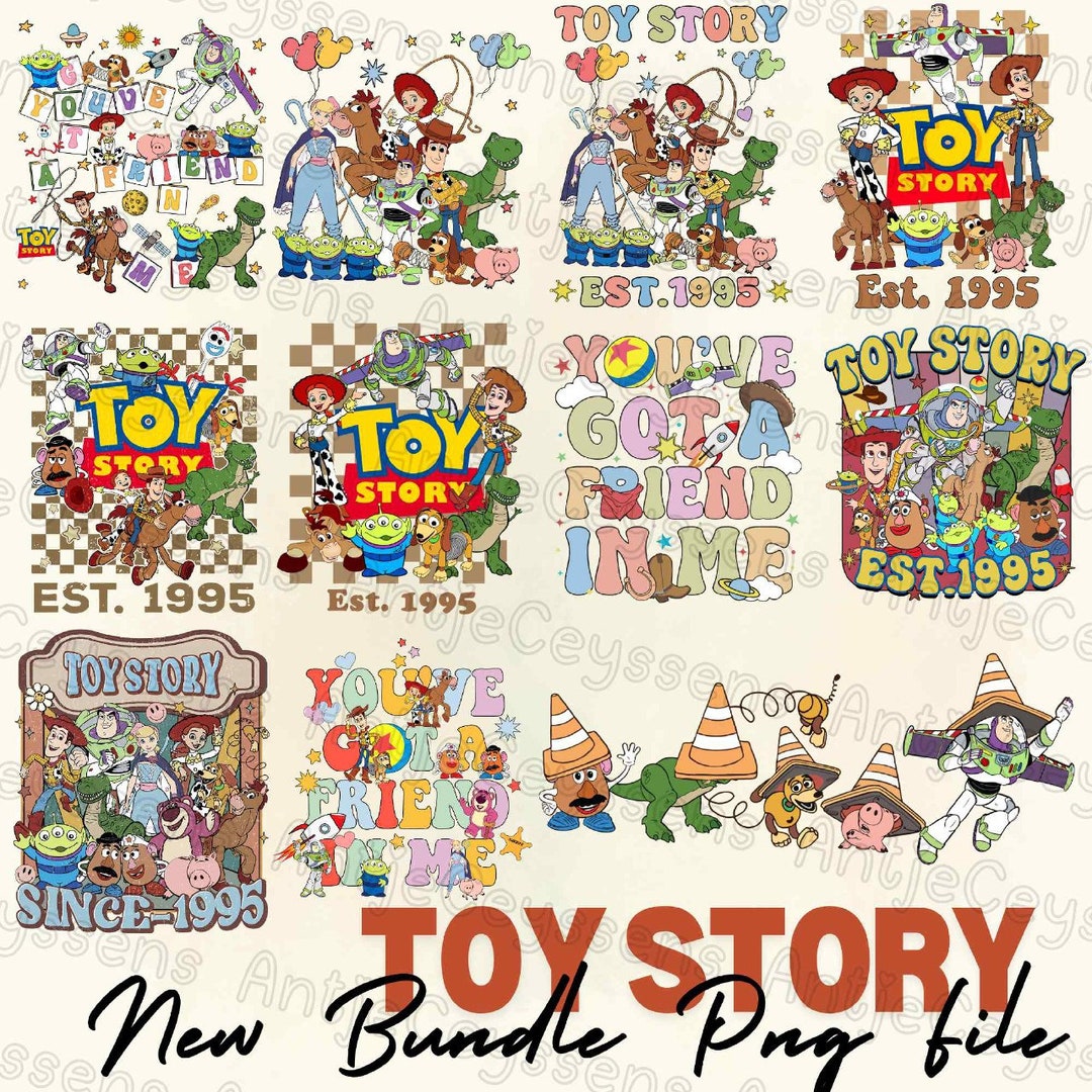 Retro Toy Story PNG Bundle, Vintage Toy Story EST 1995 Png, Toy Story ...