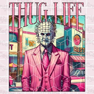 New Thug Life Pink Horror Movie Png, Movie Killer Png, Scary Halloween ...