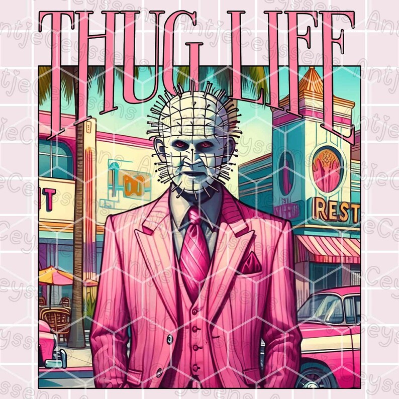 New Thug Life Pink Horror Movie Png, Movie Killer Png, Scary Halloween ...