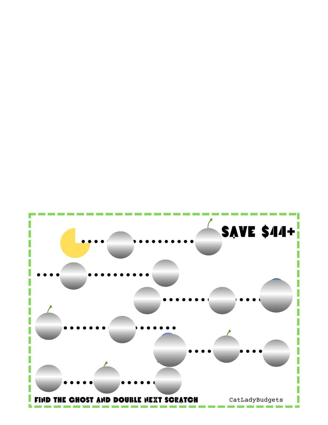 Pacman Inspired Scratch off Savings Challenge. Save 44+ - Etsy