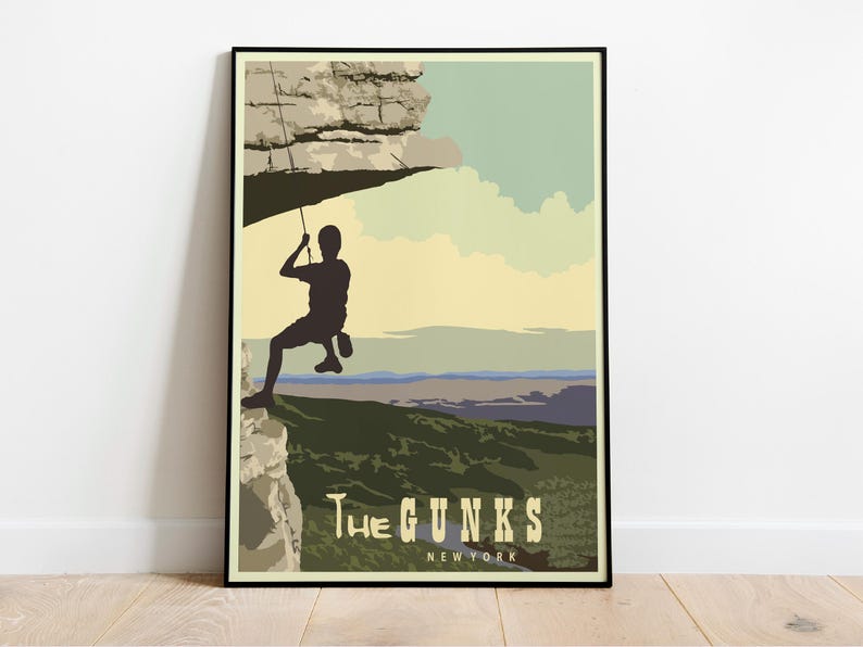 The Gunks, NY Poster Print – Serene Nature Wall Art - Outdoor Adventure ...