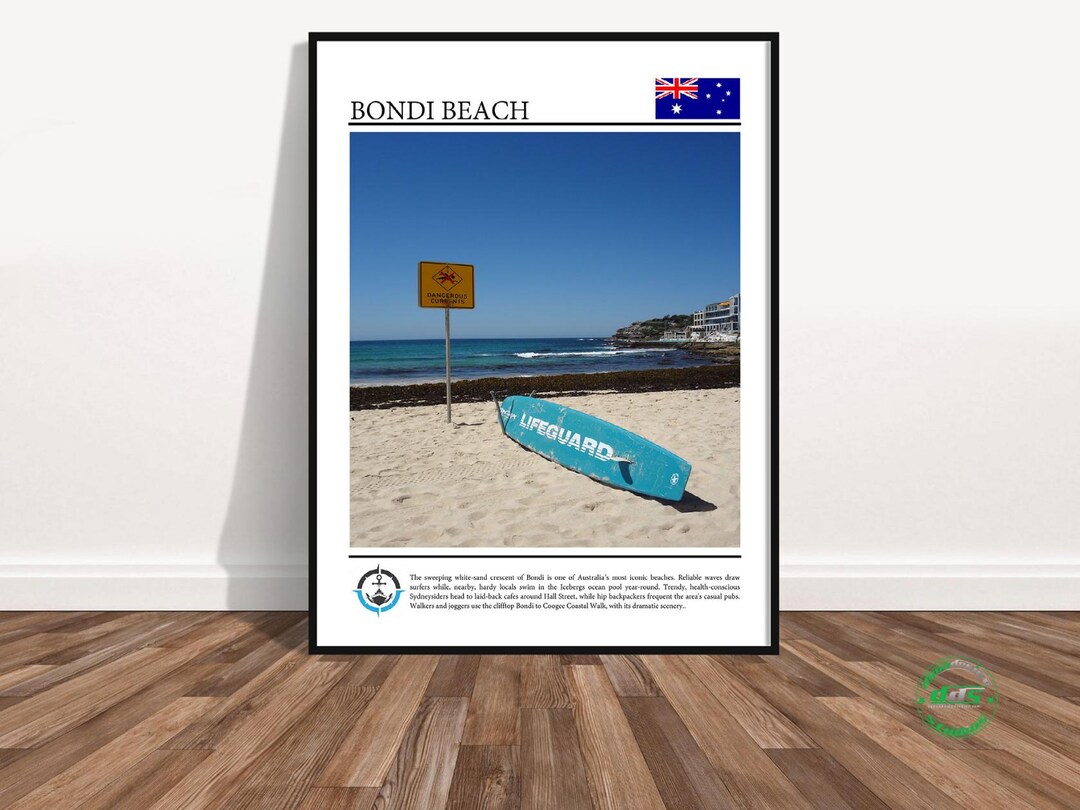 Bondi Beach Australia Poster | Coastal Wall Art | Travel Print | Sydney ...