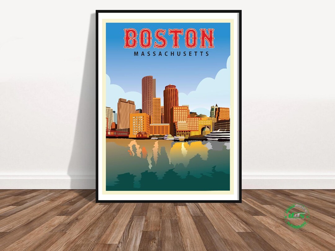 Boston Massachusetts City Poster Print Vintage Style Wall Art Boston ...
