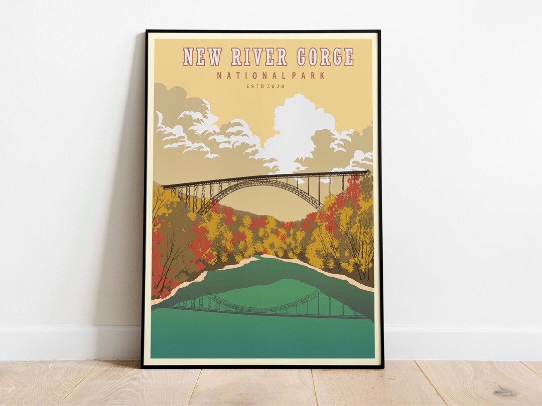 New River Gorge National Park Print-west Virginia Landscape Wall Art ...