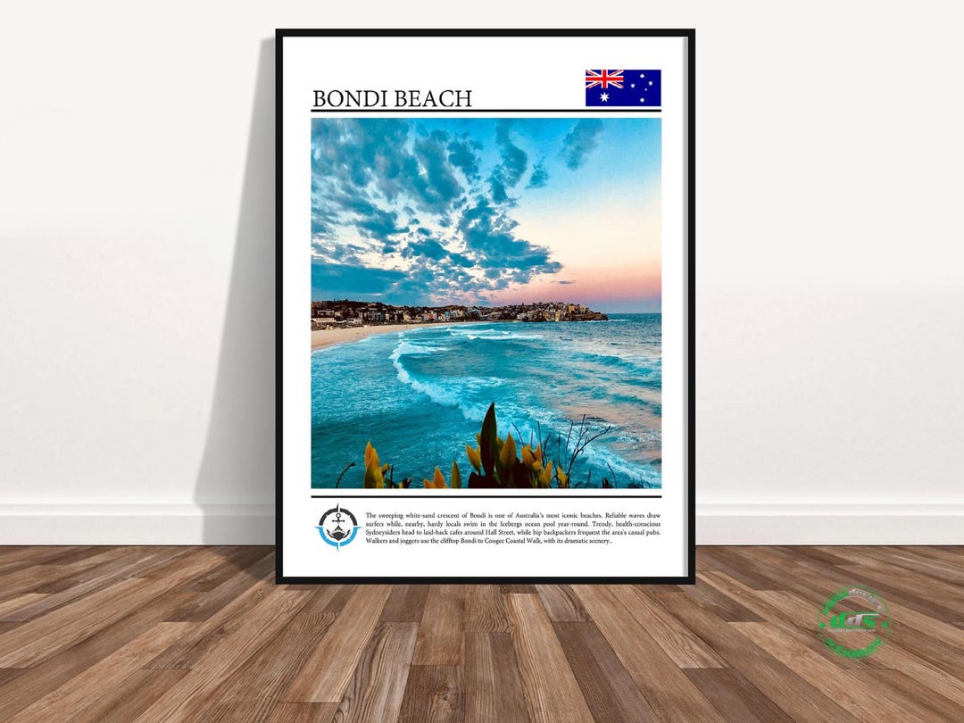 Bondi Beach Australia Poster | Coastal Wall Art | Travel Print | Sydney ...