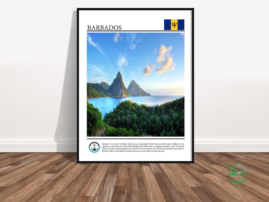 Barbados Poster Print | Tropical Wall Art | Coastal Beach Decor ...