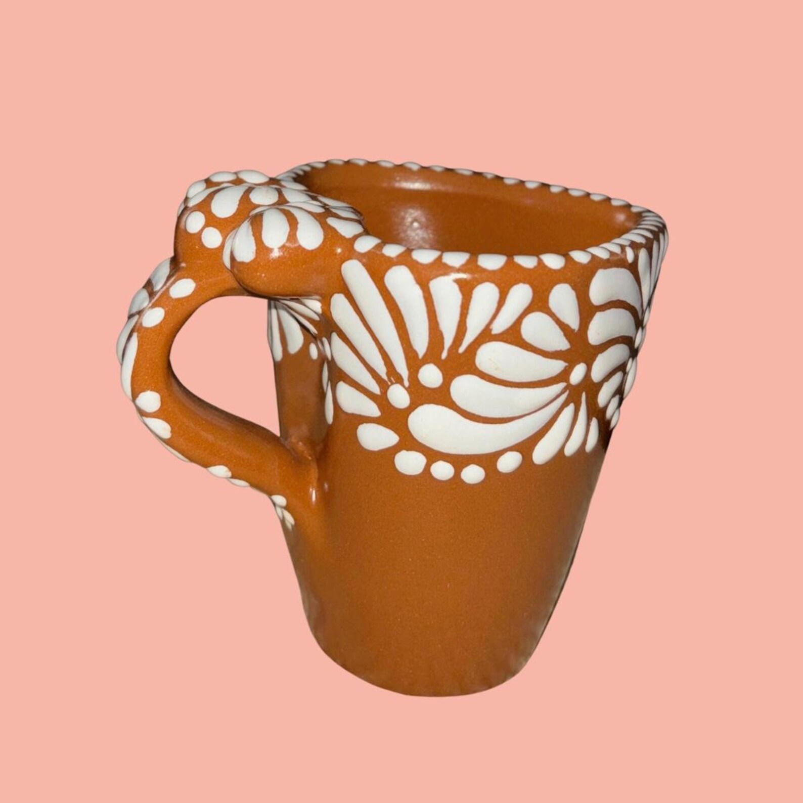 Authentic Mexican Heart Shaped Barro Mug / Taza De Barro Con Forma De ...