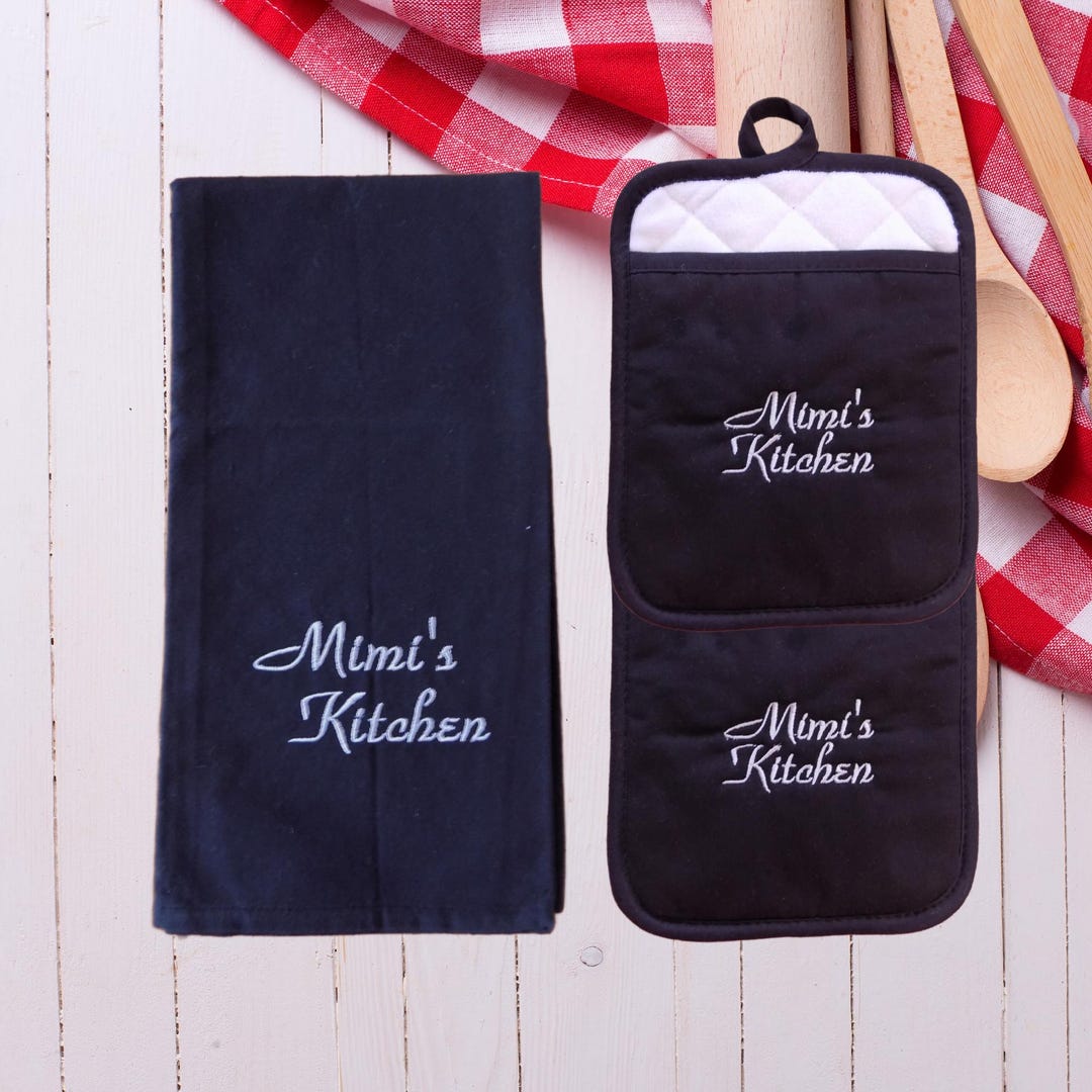 Mimi's Kitchen Essentials: Custom Pot Holder and Towel Set - Etsy