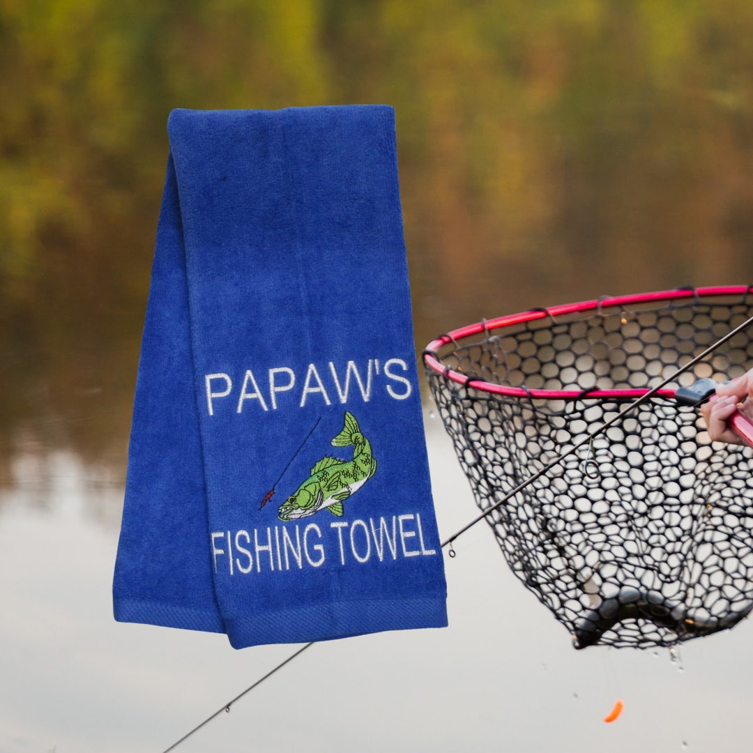 Personalized Walleye Fishing Towel: Embroidered Terry Velour Gift - Etsy