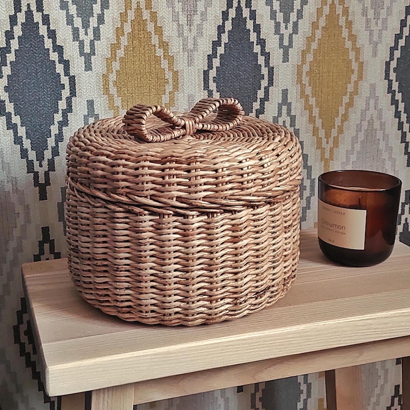 Small Basket With Lid - Etsy