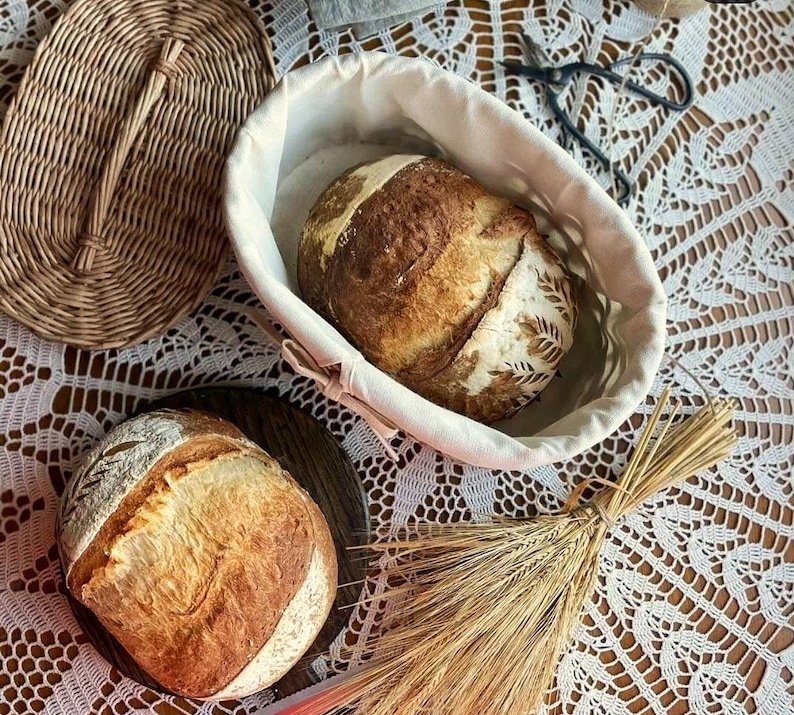 Bread Basket Wicker Bread Box Kitchen Organiser for Bakery With Lid - Etsy