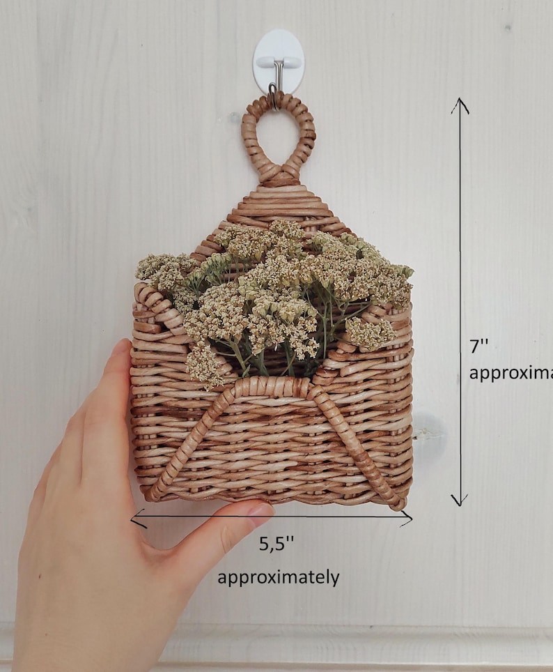 Hanging Basket Wall Hanging Door Decor Little Wicker Wall Basket ...