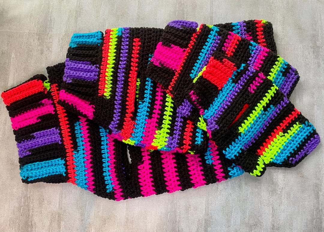 NEON STRIPE - Handmade Dog or Cat Sweaters - Large, Medium, Small, X ...